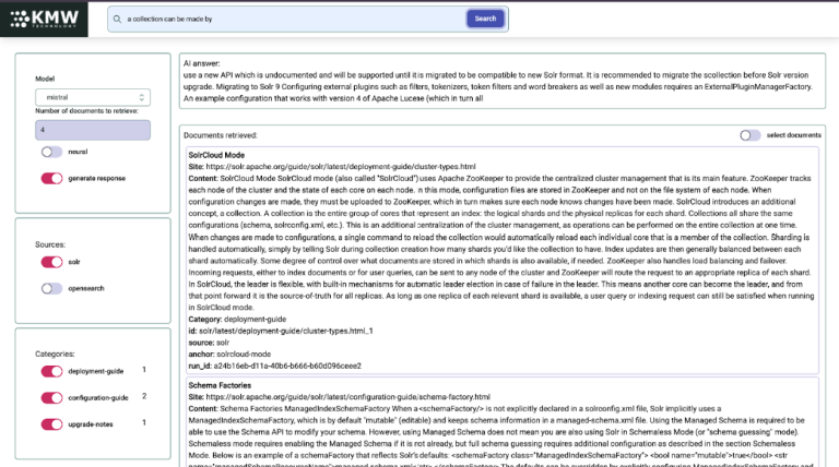 RAG Question Answering System for Solr and OpenSearch - KMW Technology